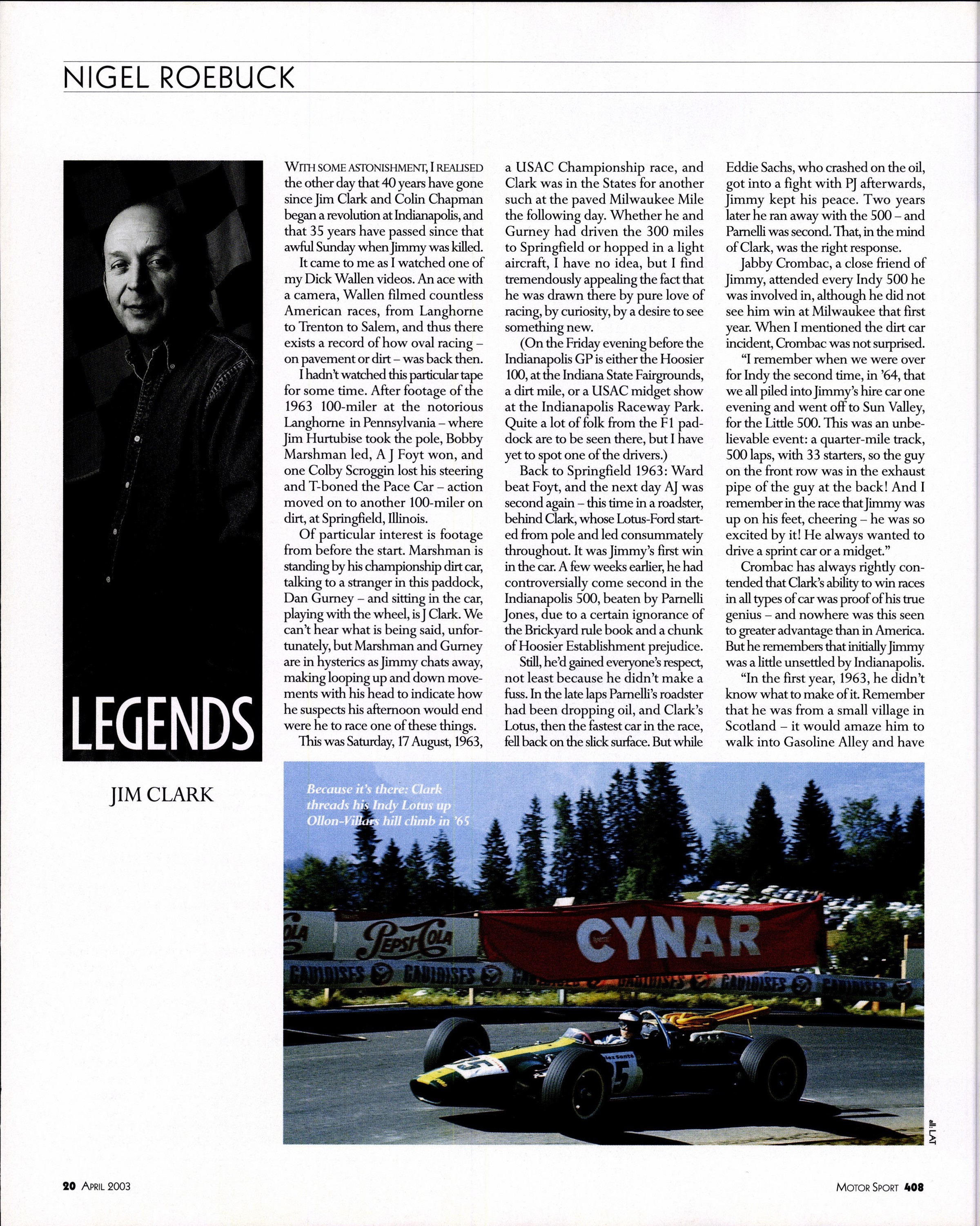 Legends - Jim Clark | Motor Sport Magazine Archive