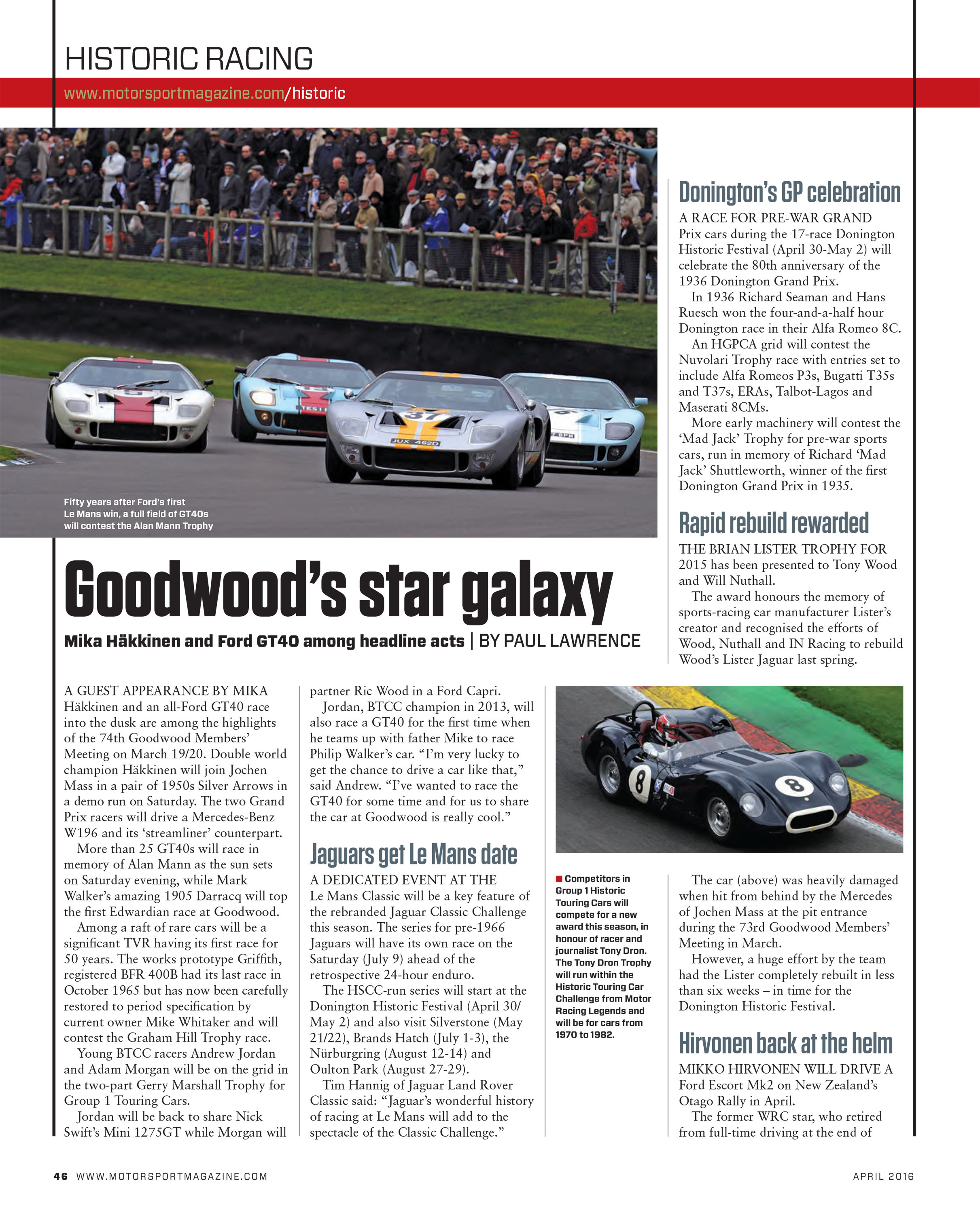 Historic racing news | Motor Sport Magazine Archive