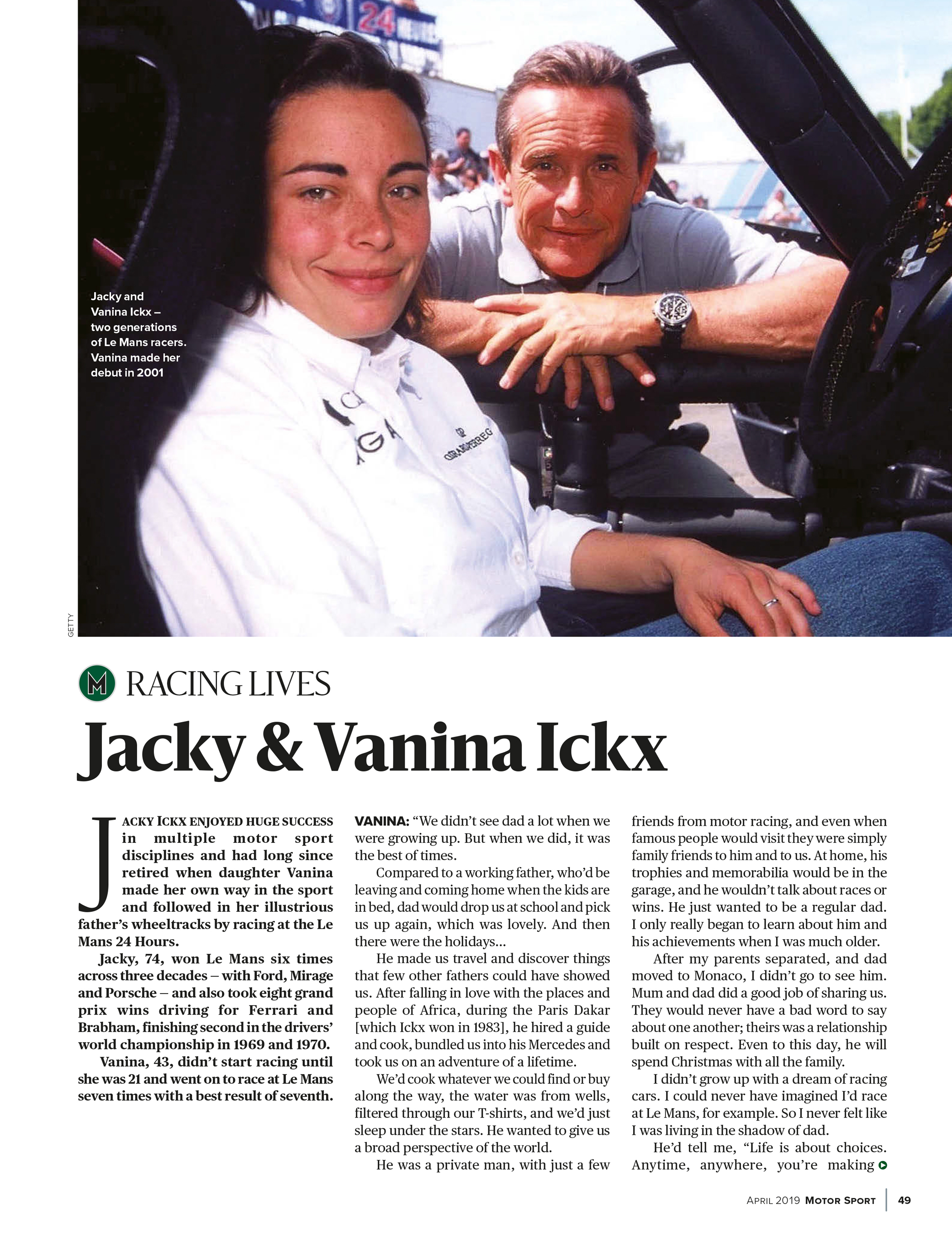 Racing Lives: Jacky & Vanina Ickx April 2019 - Motor Sport Magazine