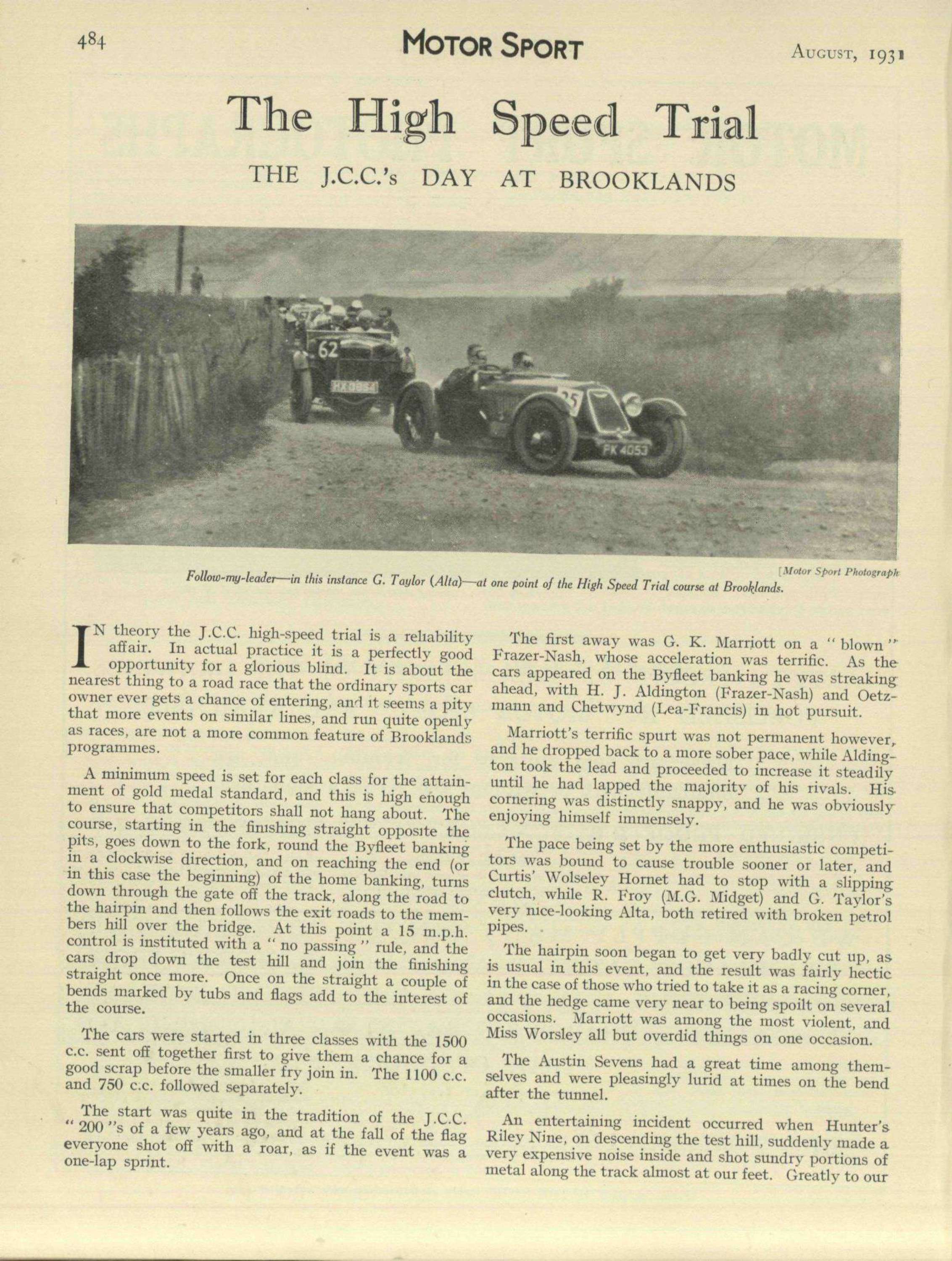 THE TRIUMPH "GNAT" August 1931 - Motor Sport Magazine