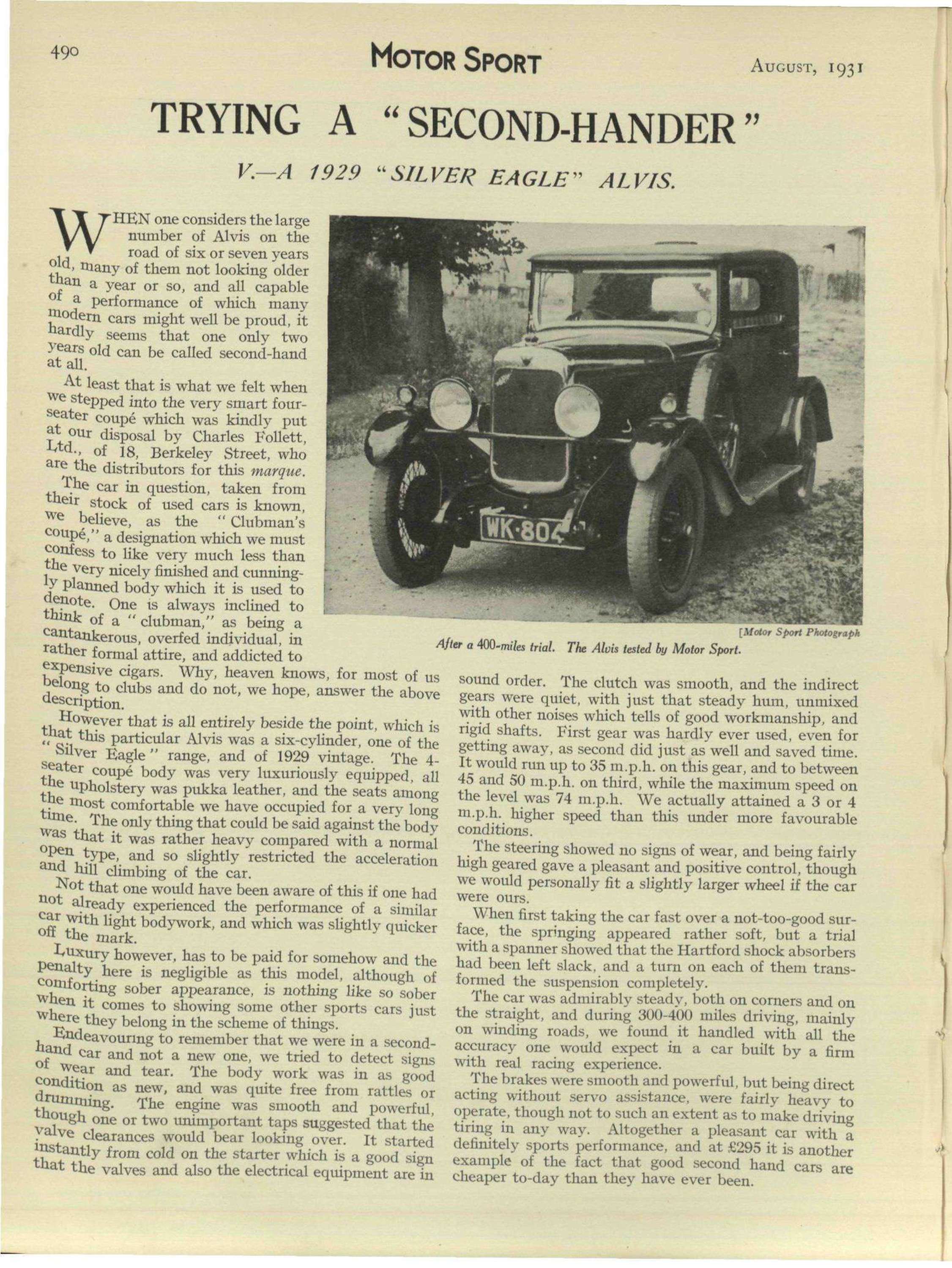 THE TRIUMPH "GNAT" August 1931 - Motor Sport Magazine