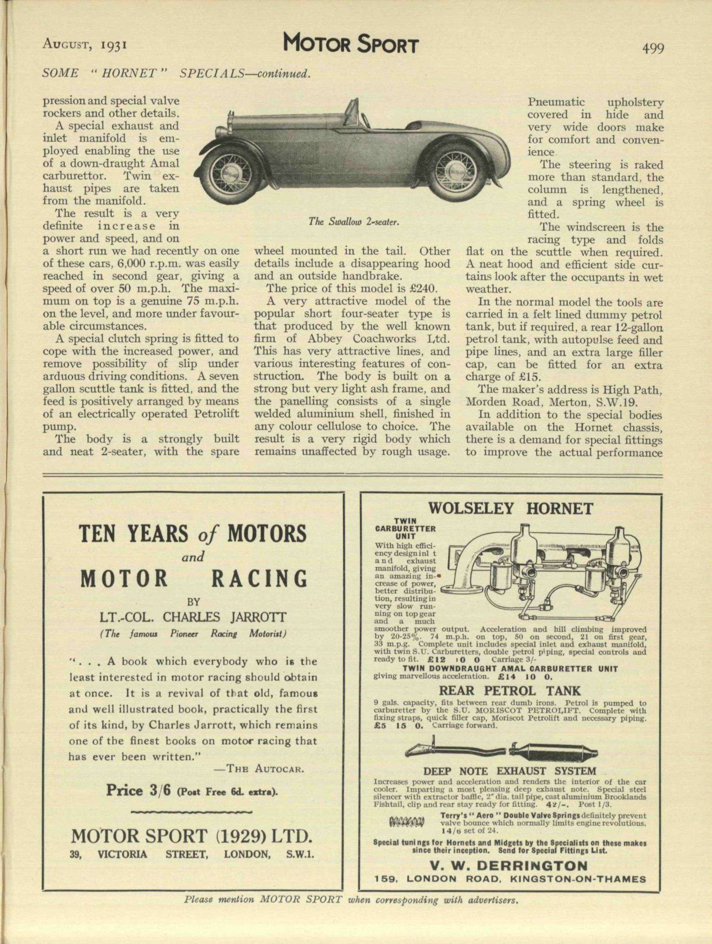 THE TRIUMPH "GNAT" August 1931 - Motor Sport Magazine