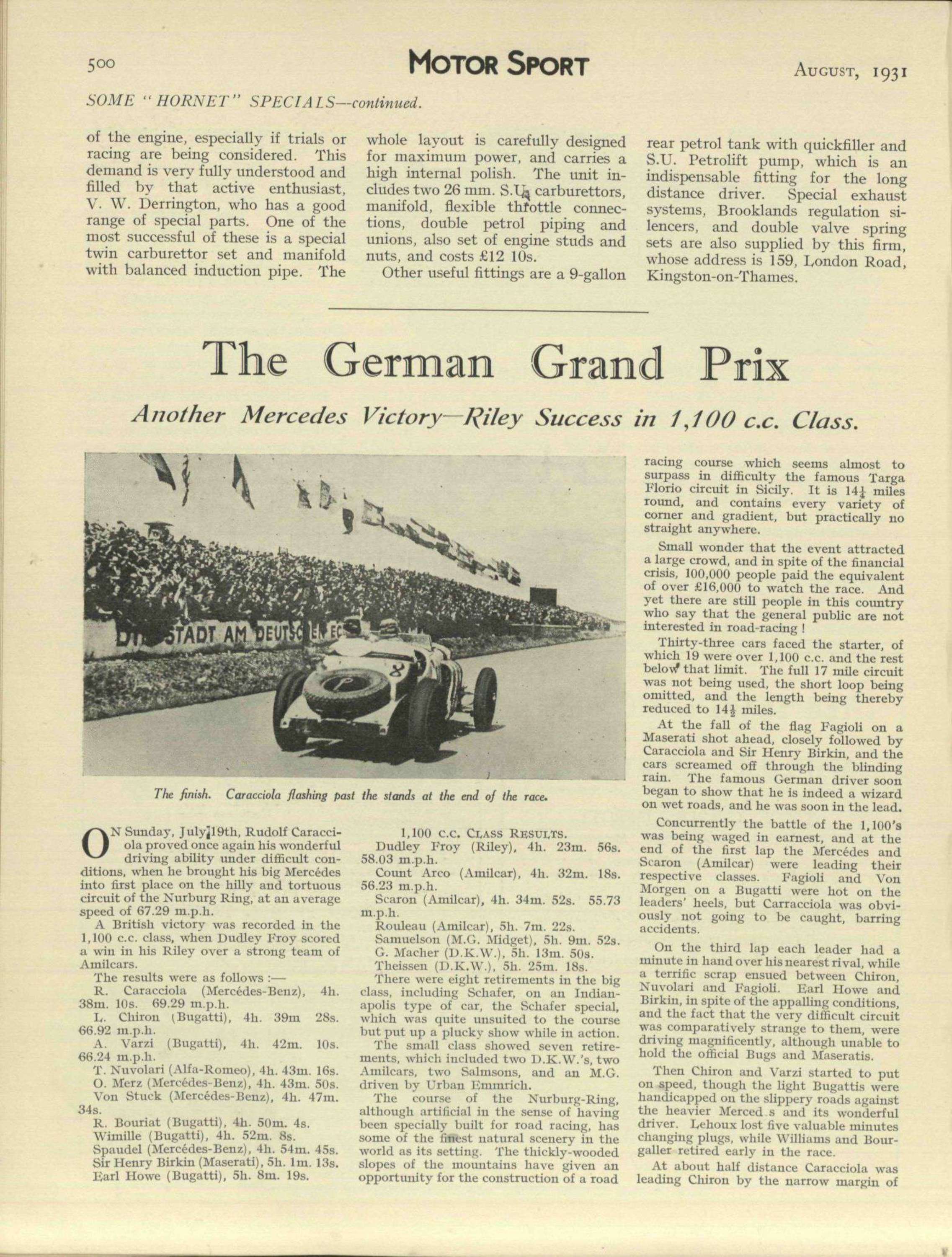 THE TRIUMPH "GNAT" August 1931 - Motor Sport Magazine