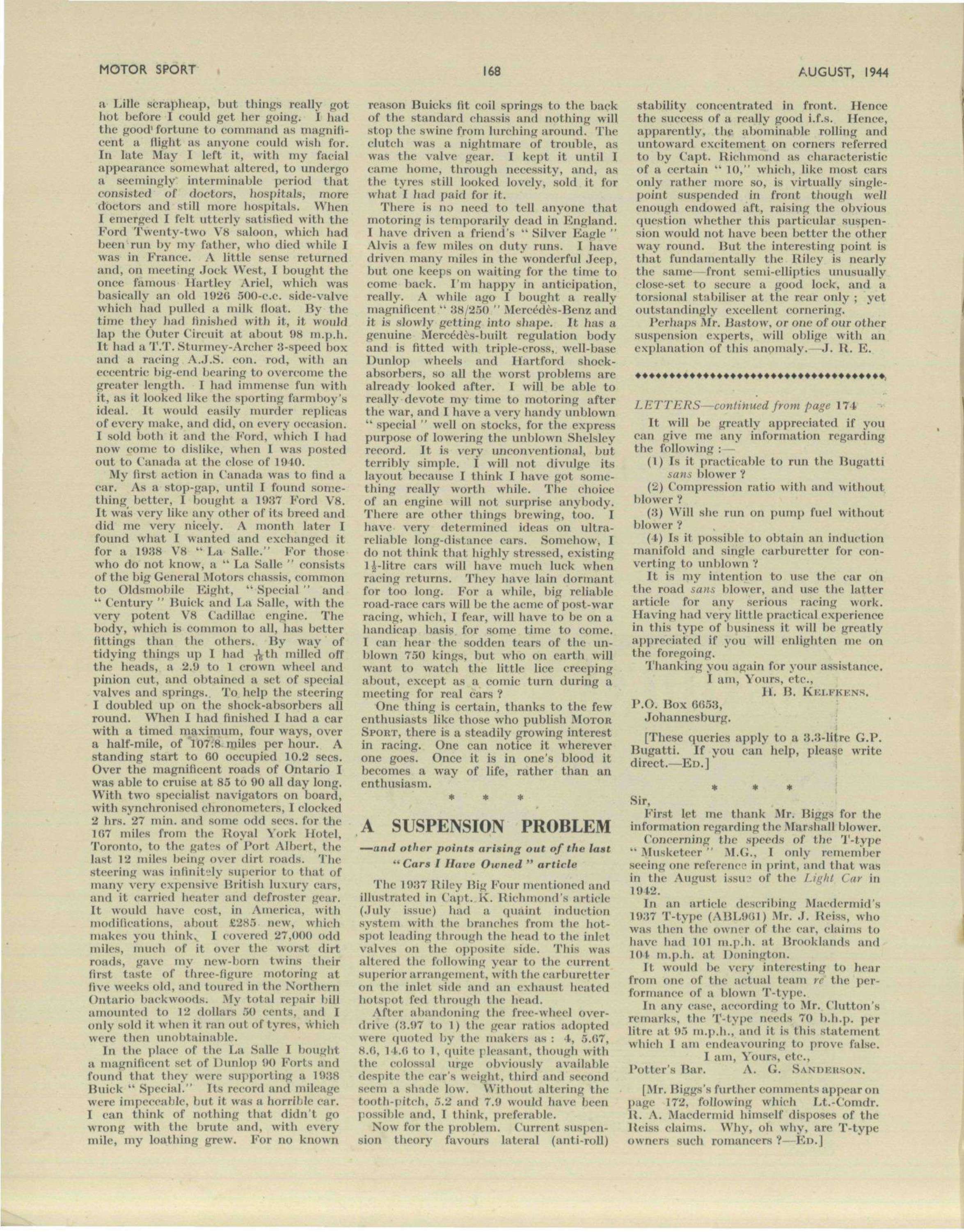 AUGUST, 1944 - Motor Sport Magazine