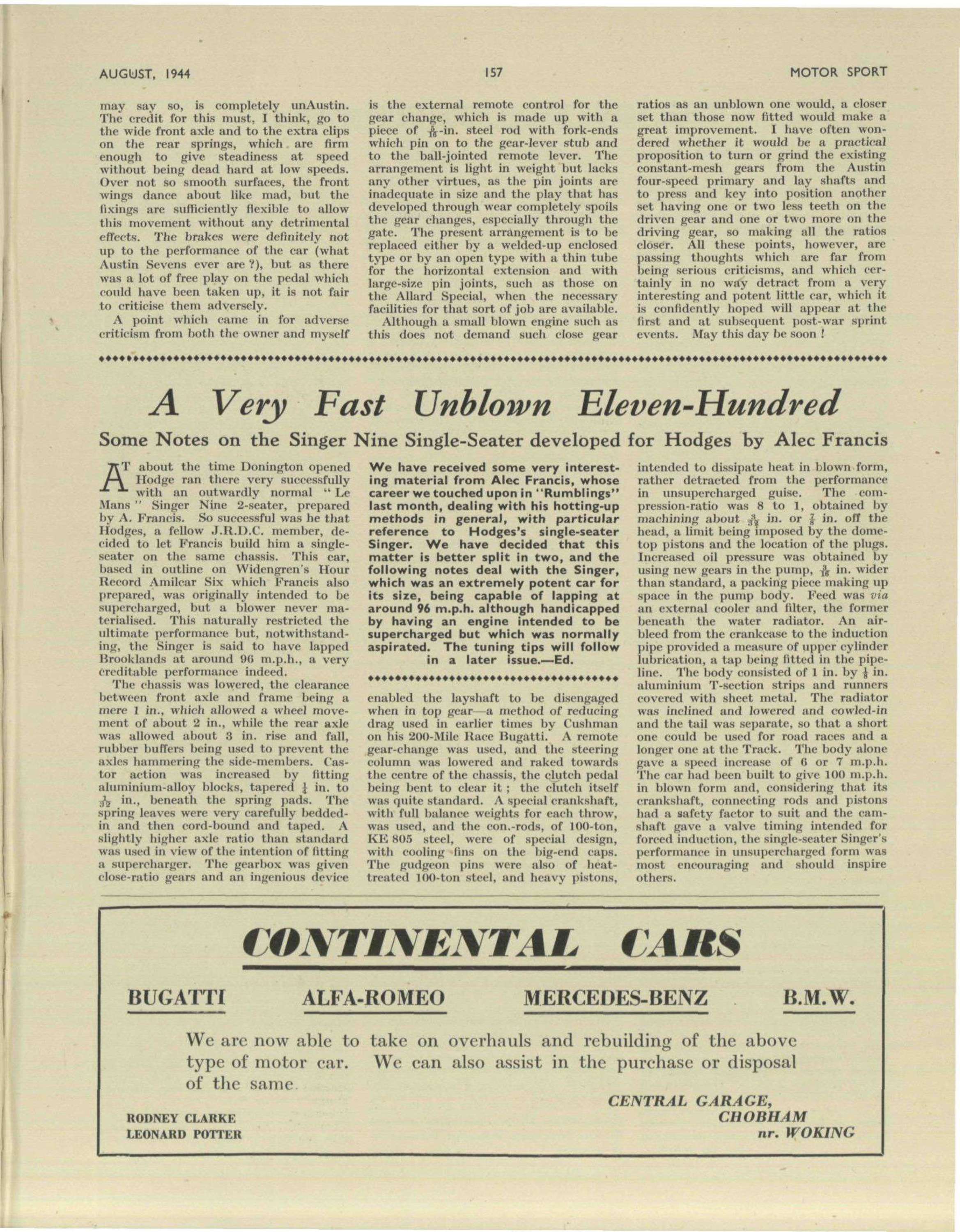 AUGUST, 1944 - Motor Sport Magazine