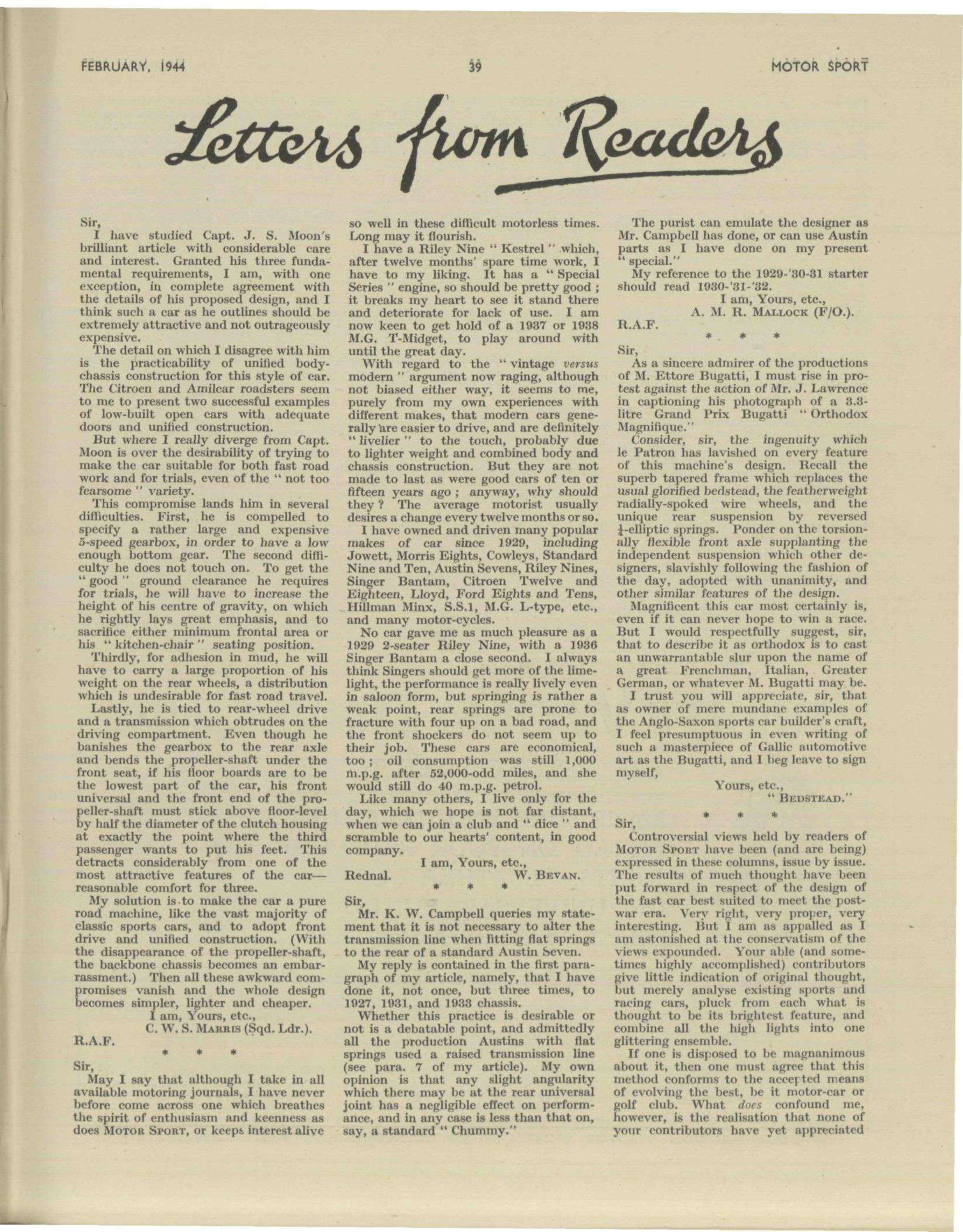 February 1944 Issue of Motor Sport Magazine | Read Online