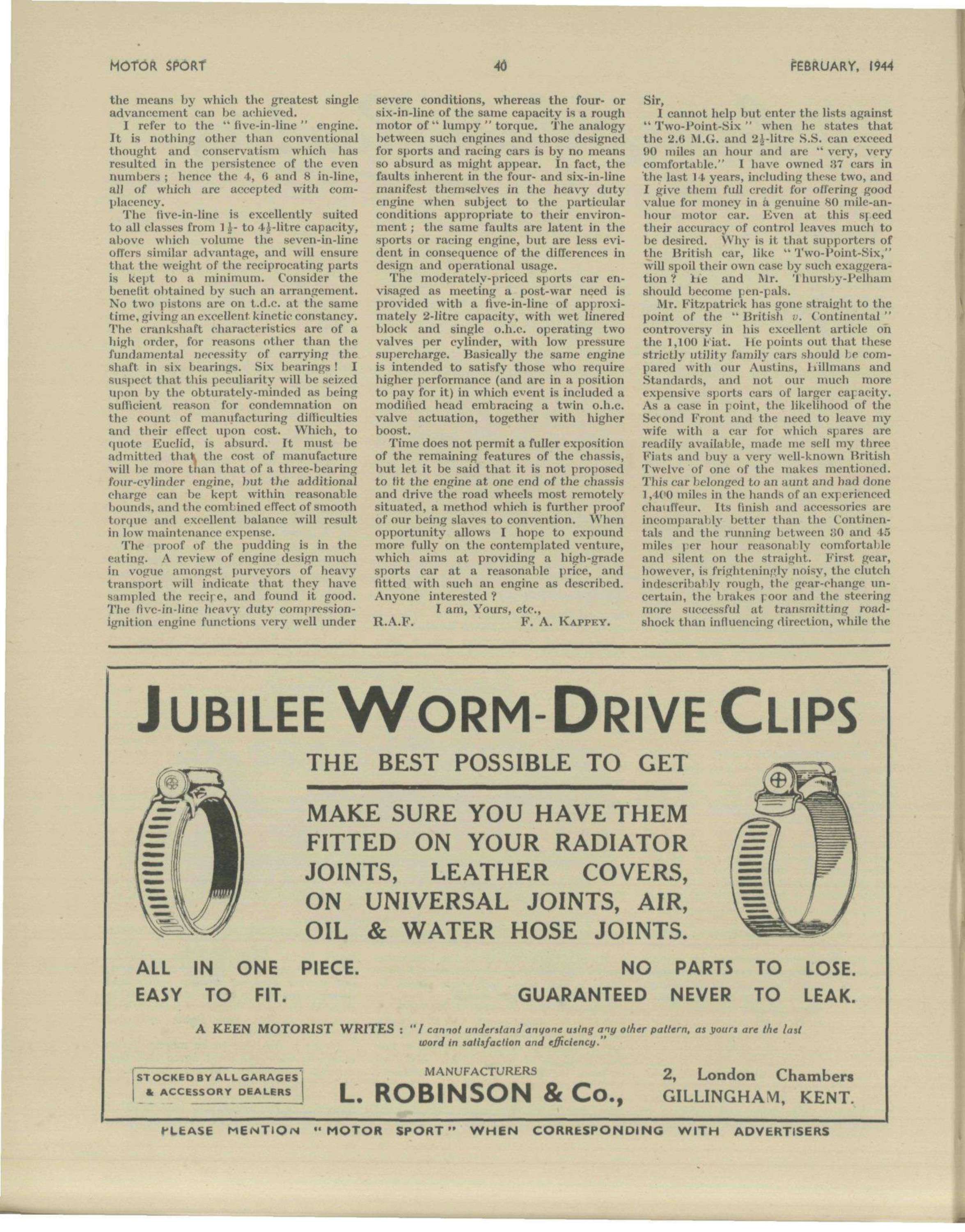 February 1944 Issue of Motor Sport Magazine | Read Online