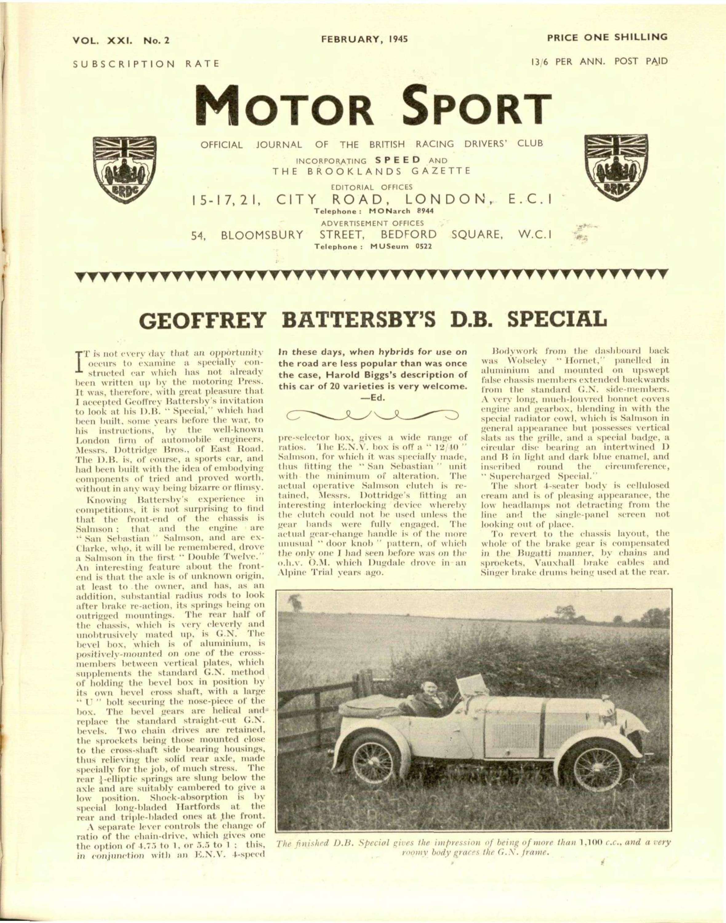 GEOFFREY BATTERSBY'S D.B. SPECIAL - Motor Sport Magazine