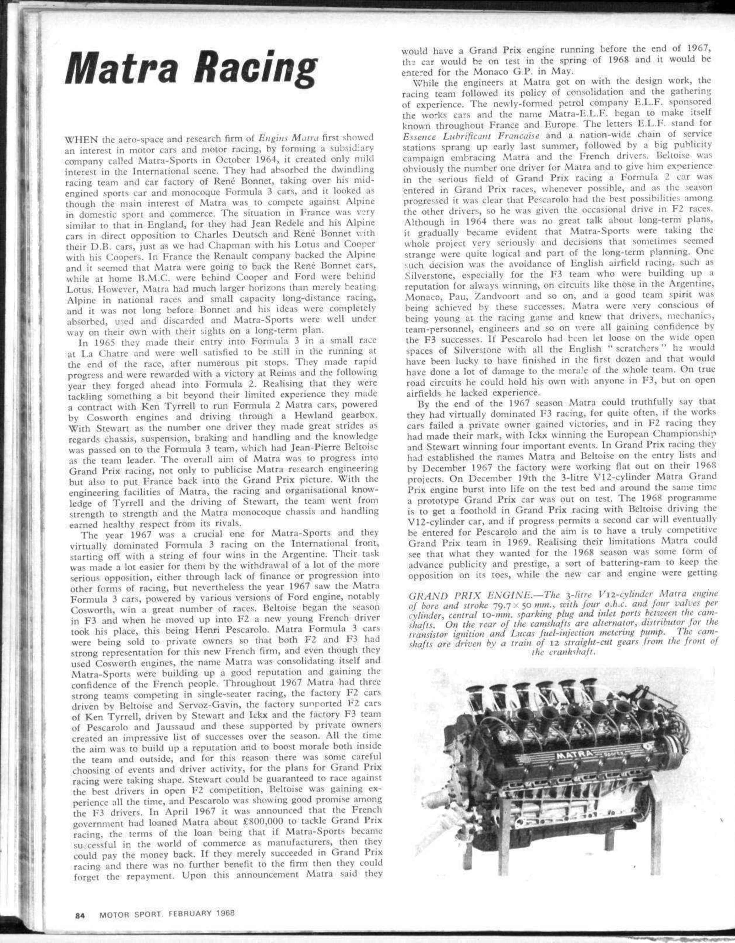 Matra Racing | Motor Sport Magazine Archive