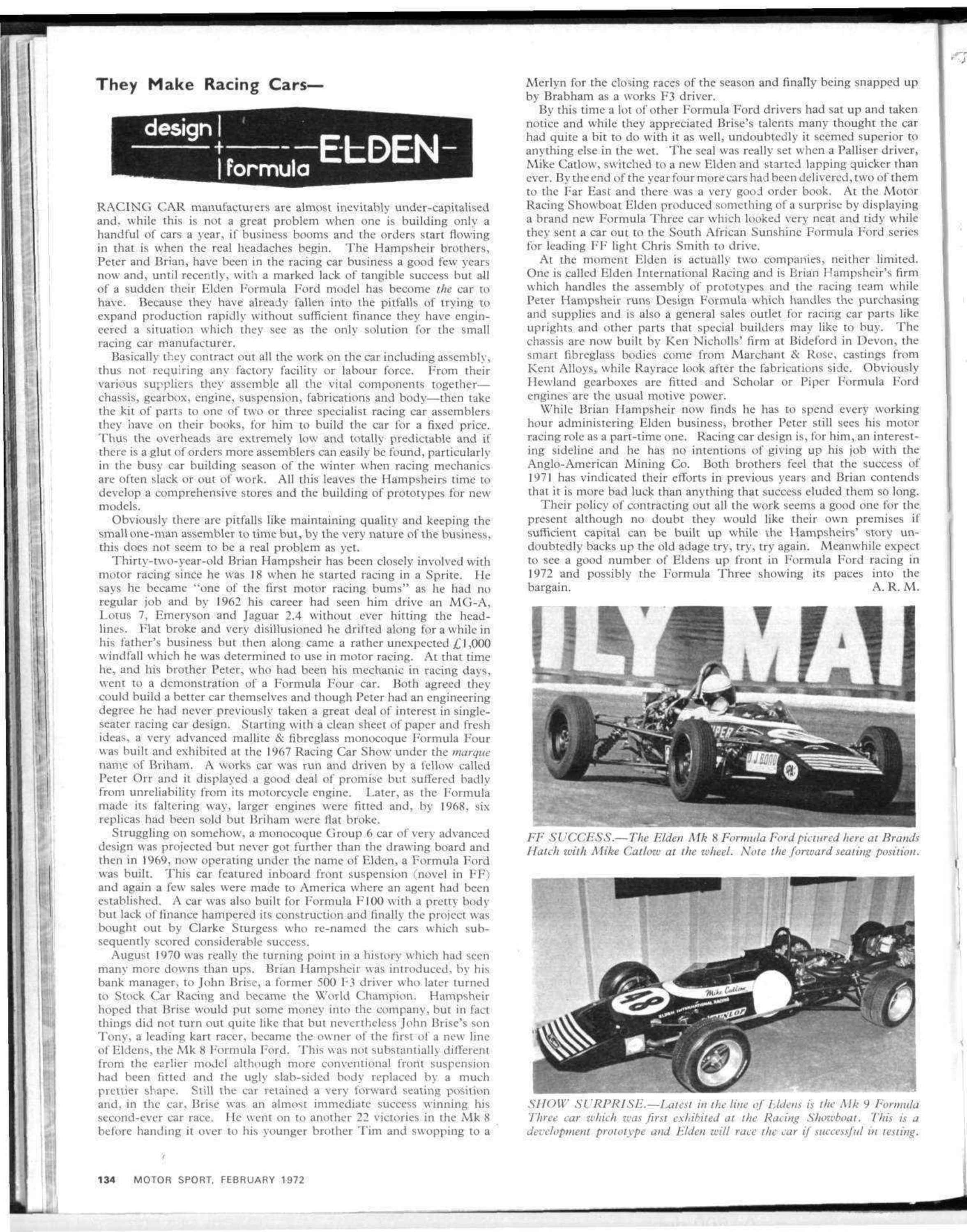 They make racing cars—Elden | Motor Sport Magazine Archive