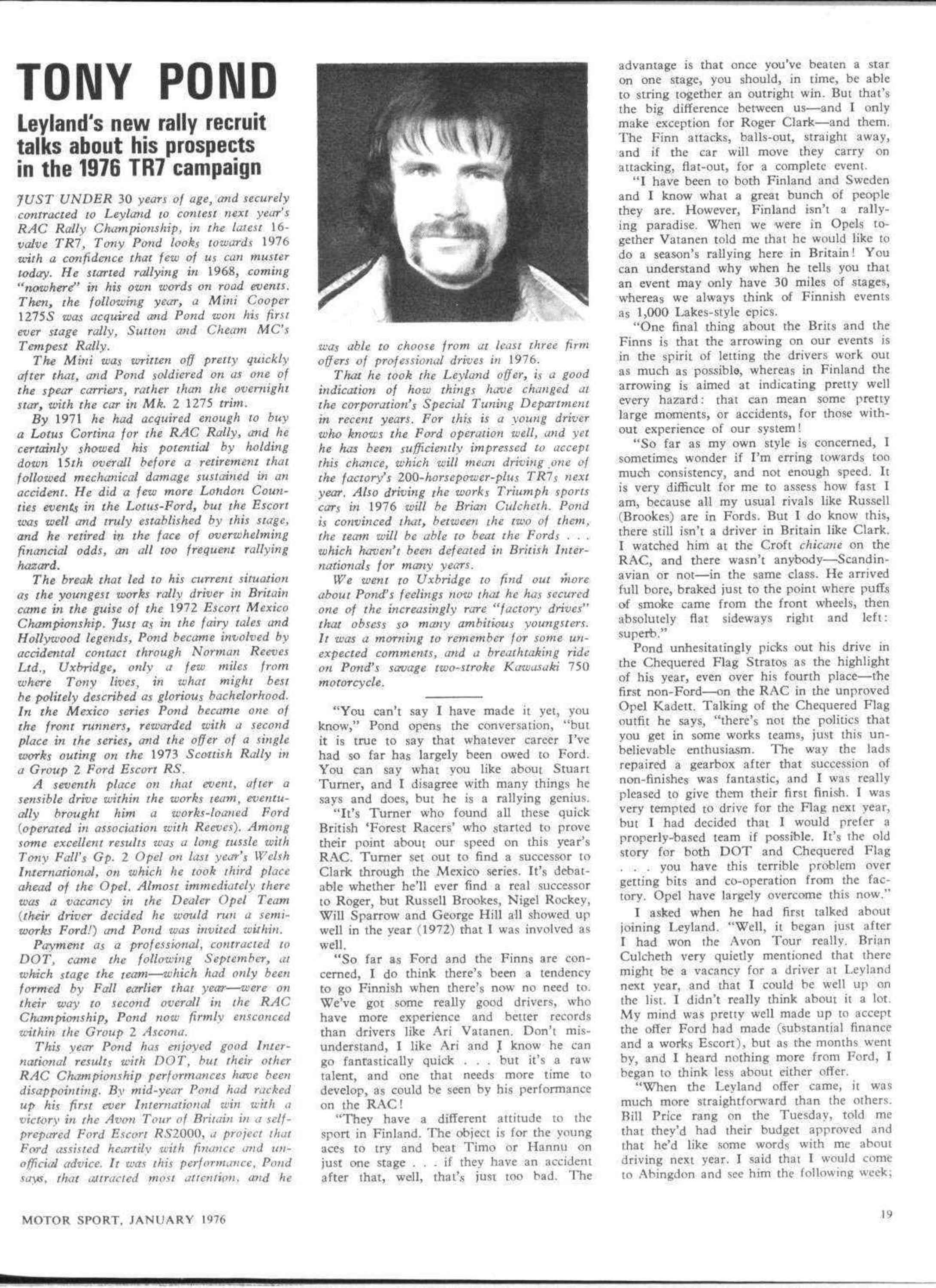 Tony Pond | Motor Sport Magazine Archive