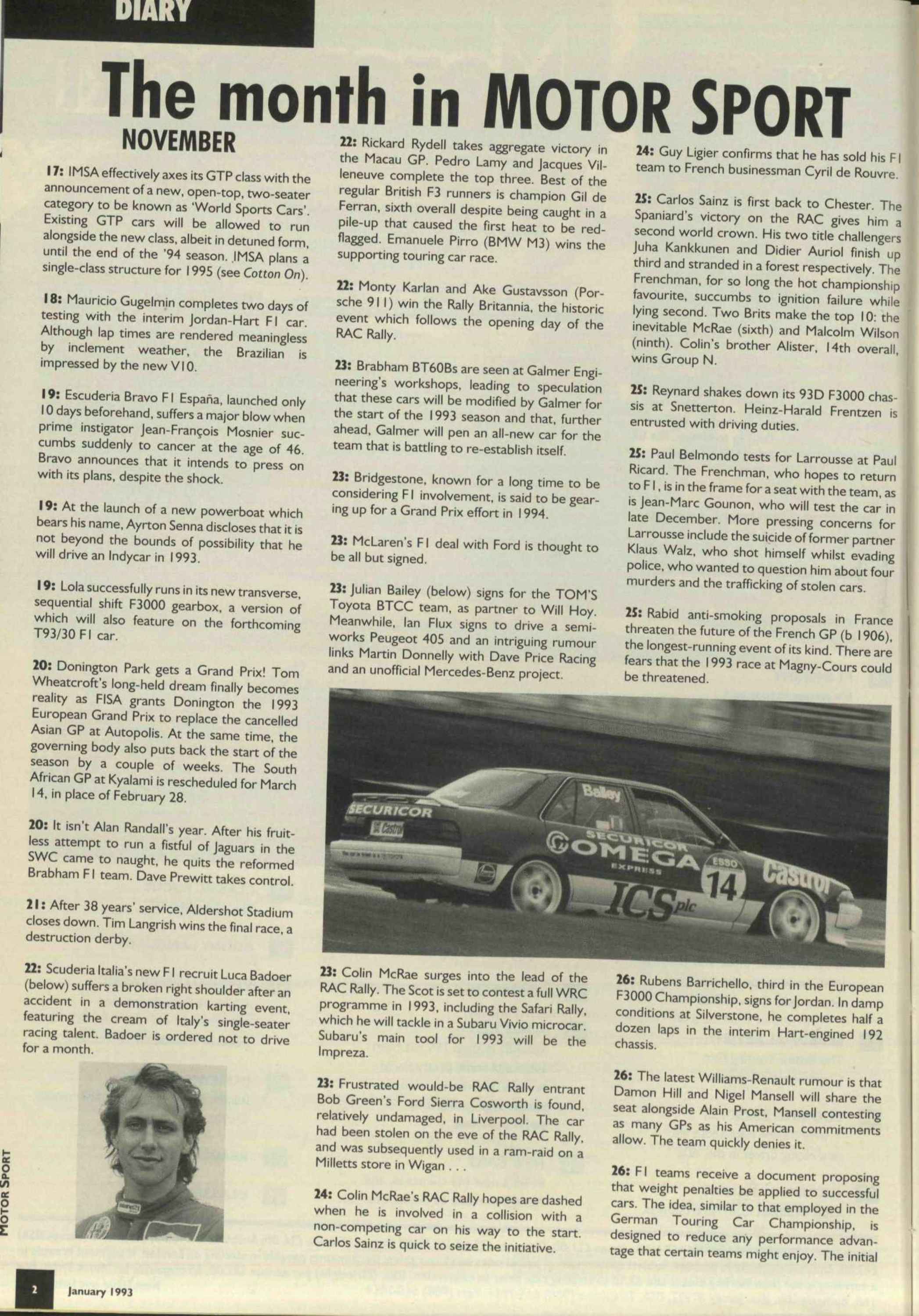 The month in Motor Sport | Motor Sport Magazine Archive