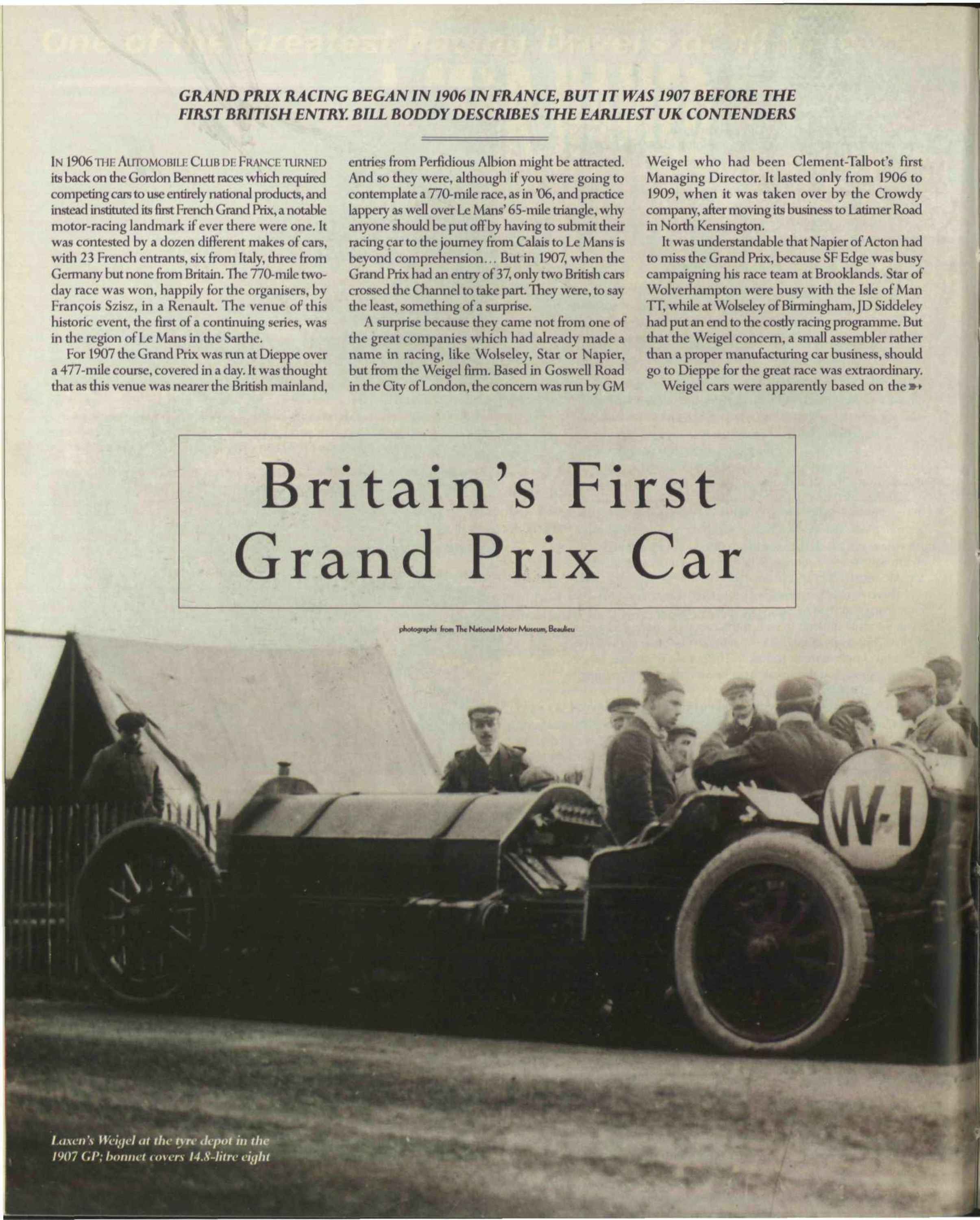Britain's First Grand Prix Car | Motor Sport Magazine Archive