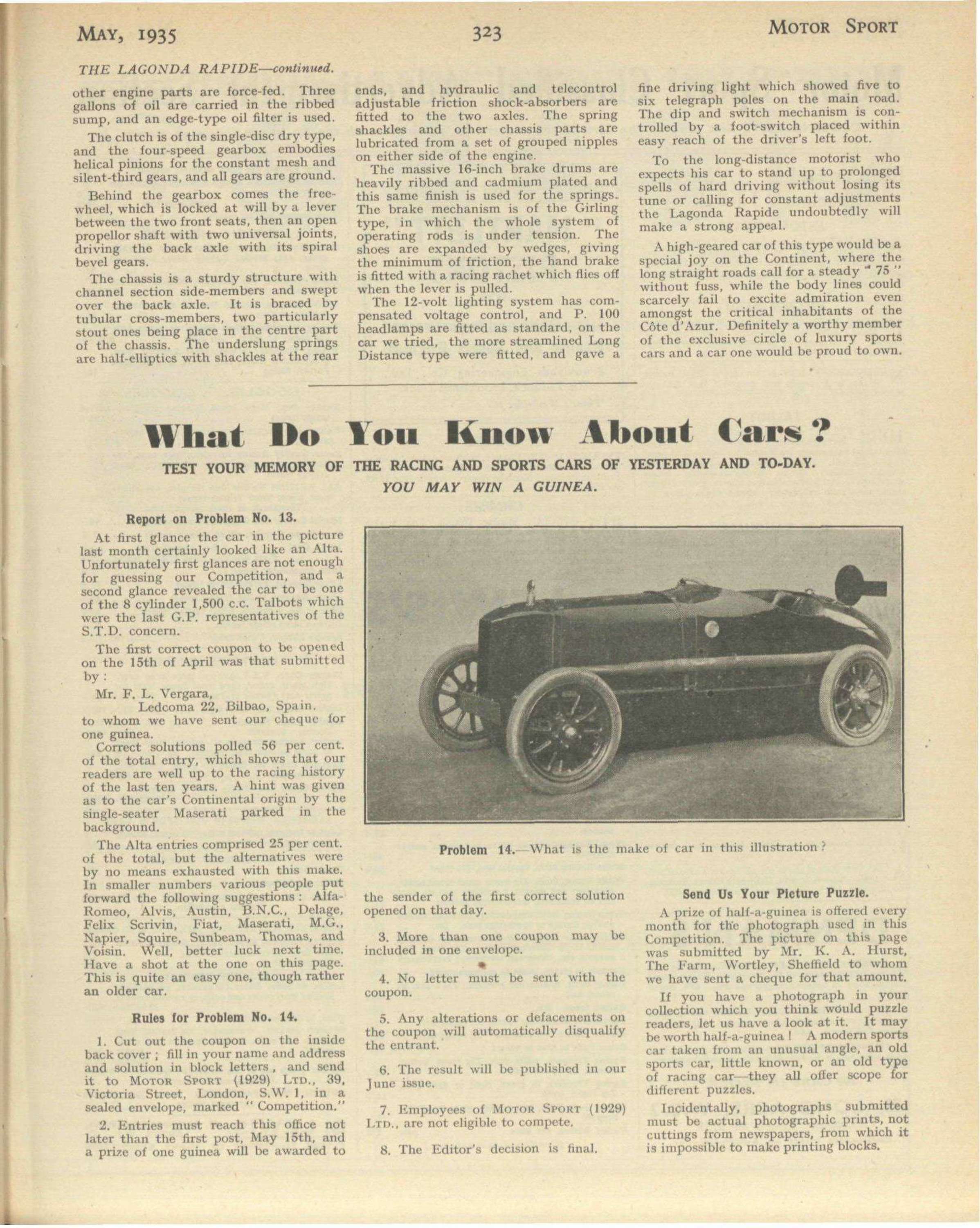 Continental Notes and News, May 1935 - Motor Sport Magazine