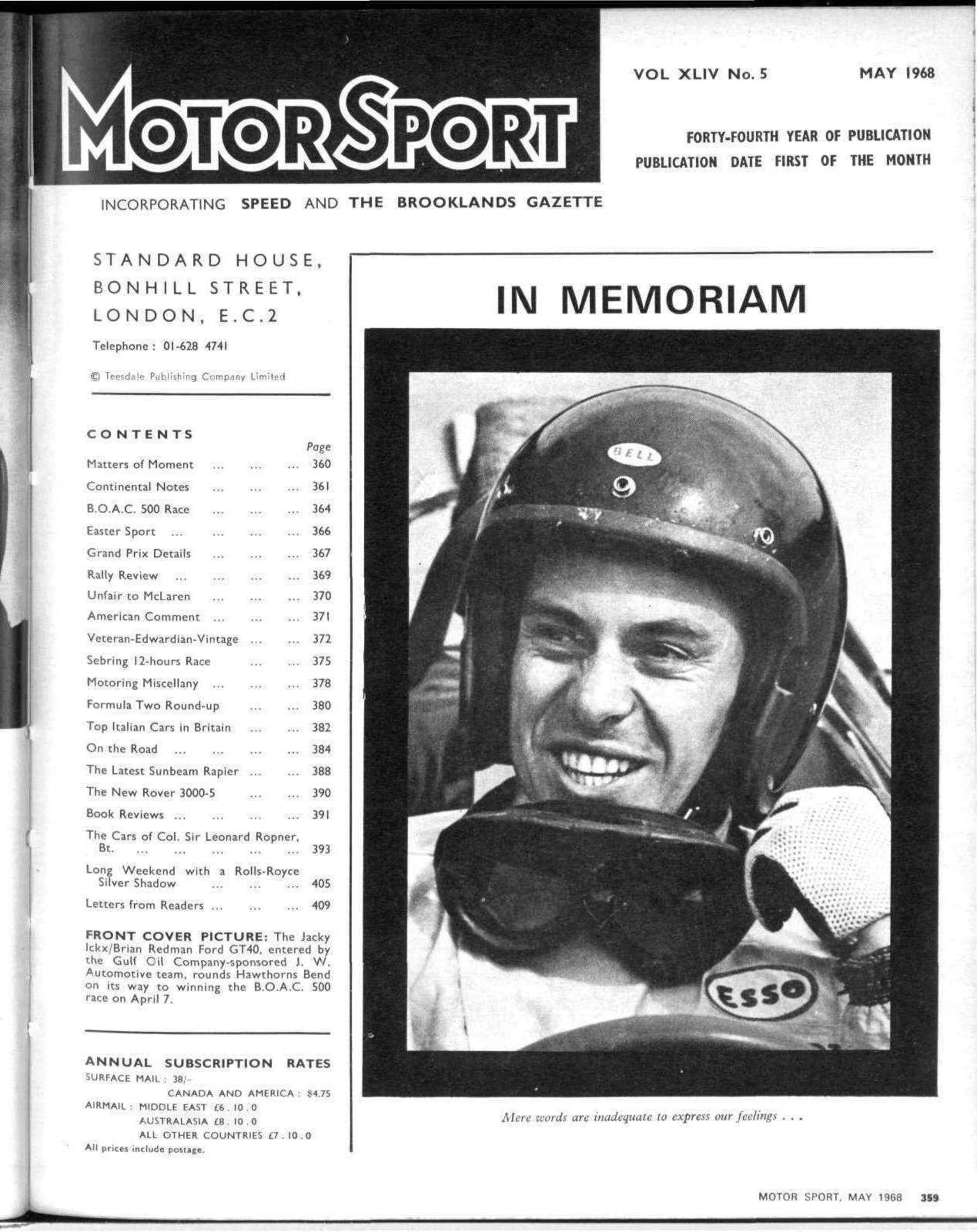 May 1968 - Motor Sport Magazine