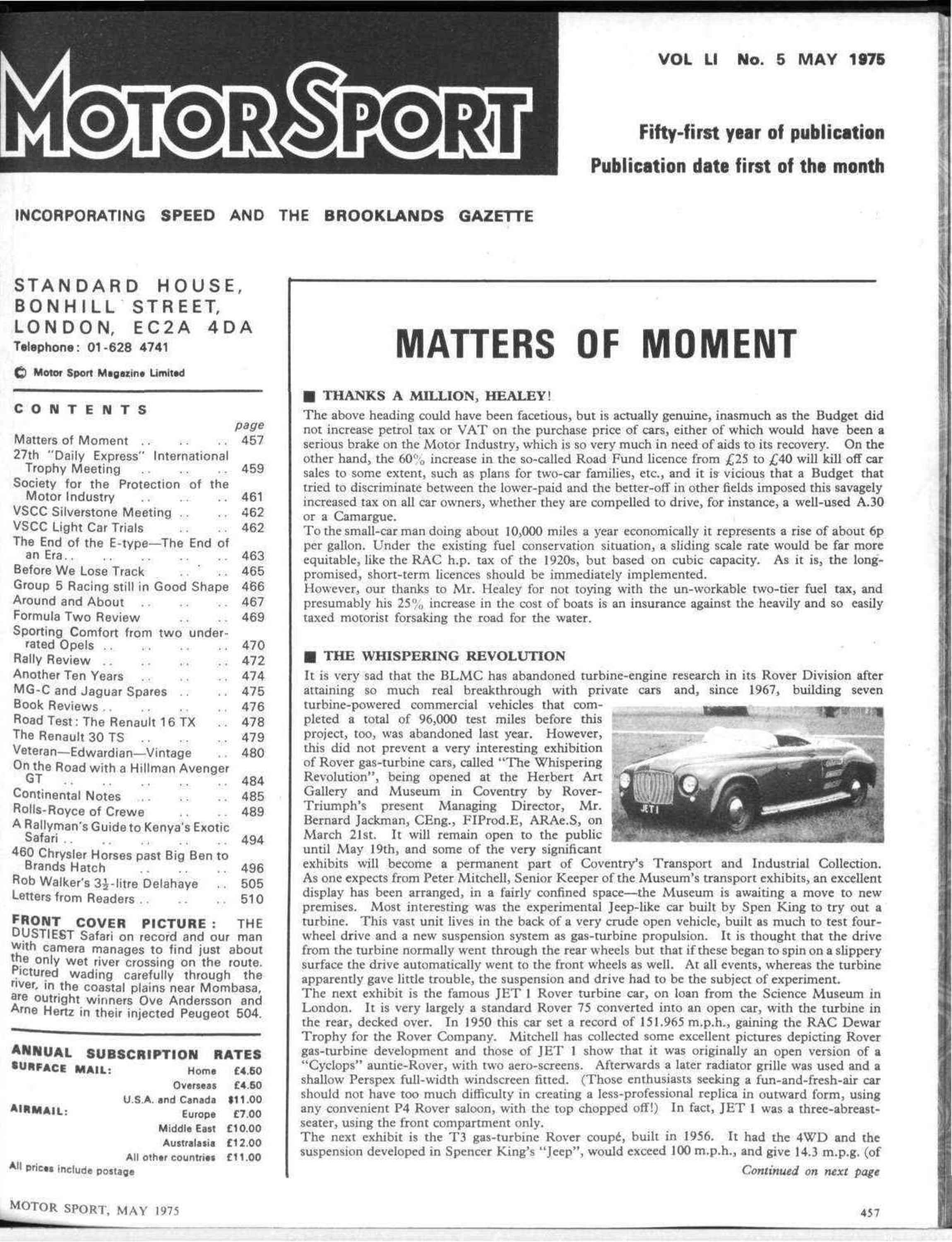 Group 5 Racing - Still in Good shape May 1975 - Motor Sport Magazine