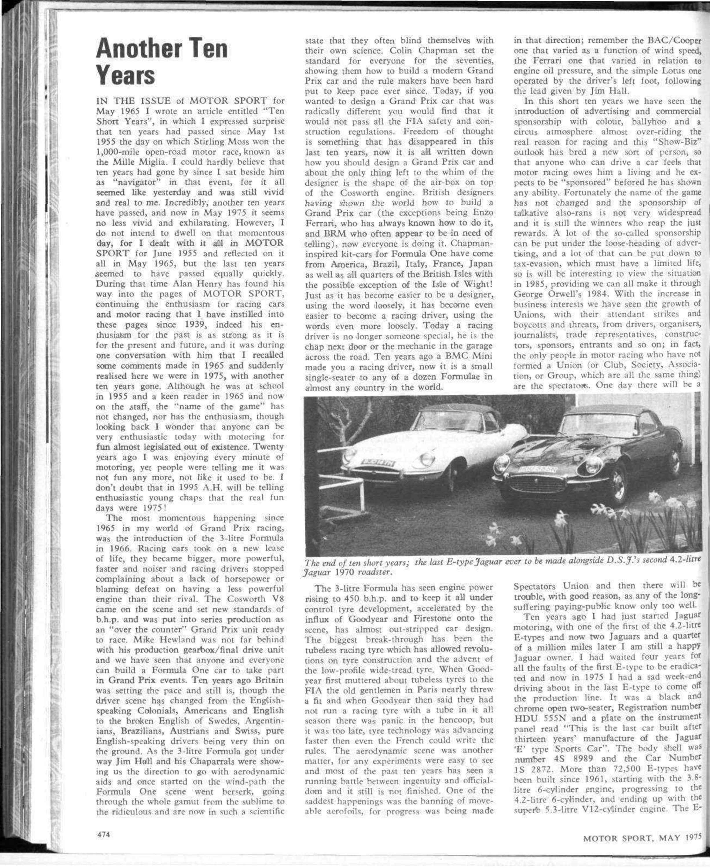 Group 5 Racing - Still in Good shape May 1975 - Motor Sport Magazine