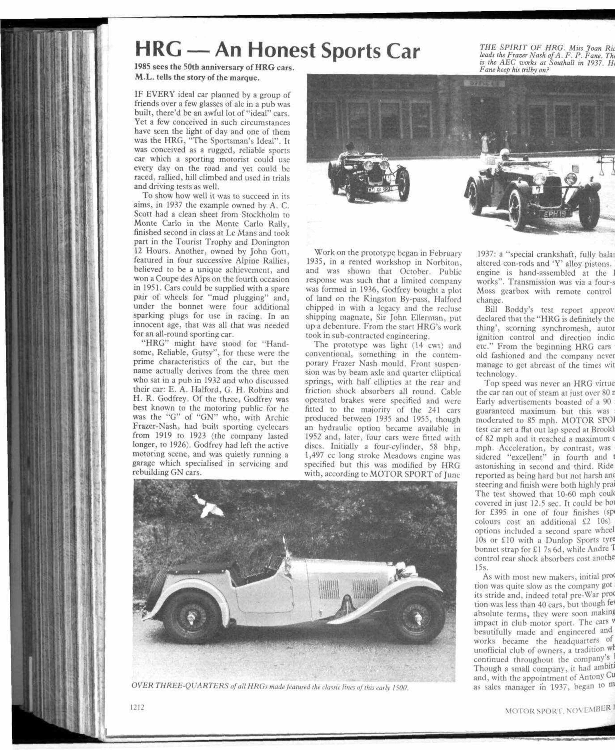 HRG – An Honest Sports Car | Motor Sport Magazine Archive
