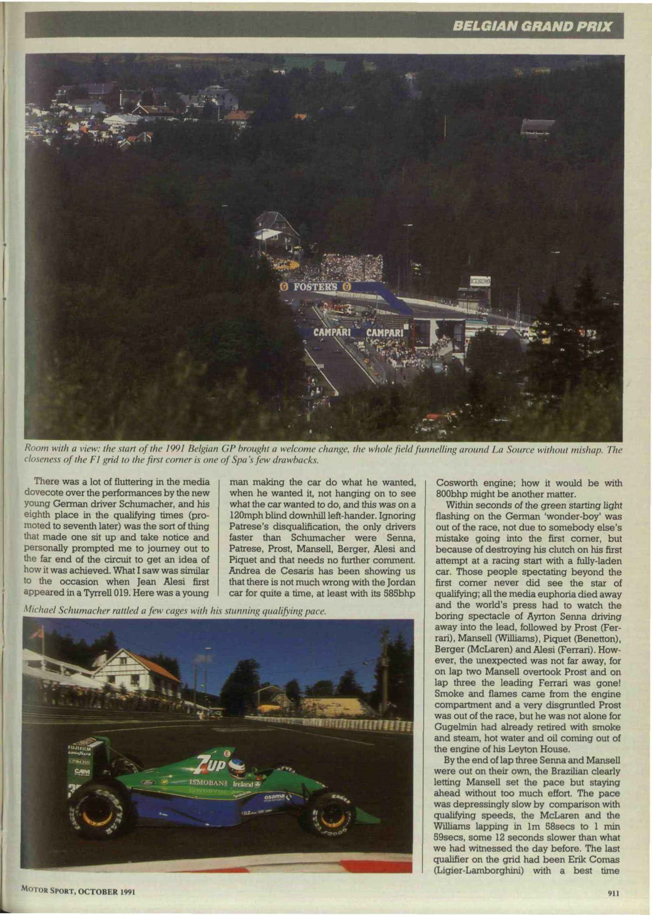 1991 Belgian Grand Prix October 1991 - Motor Sport Magazine
