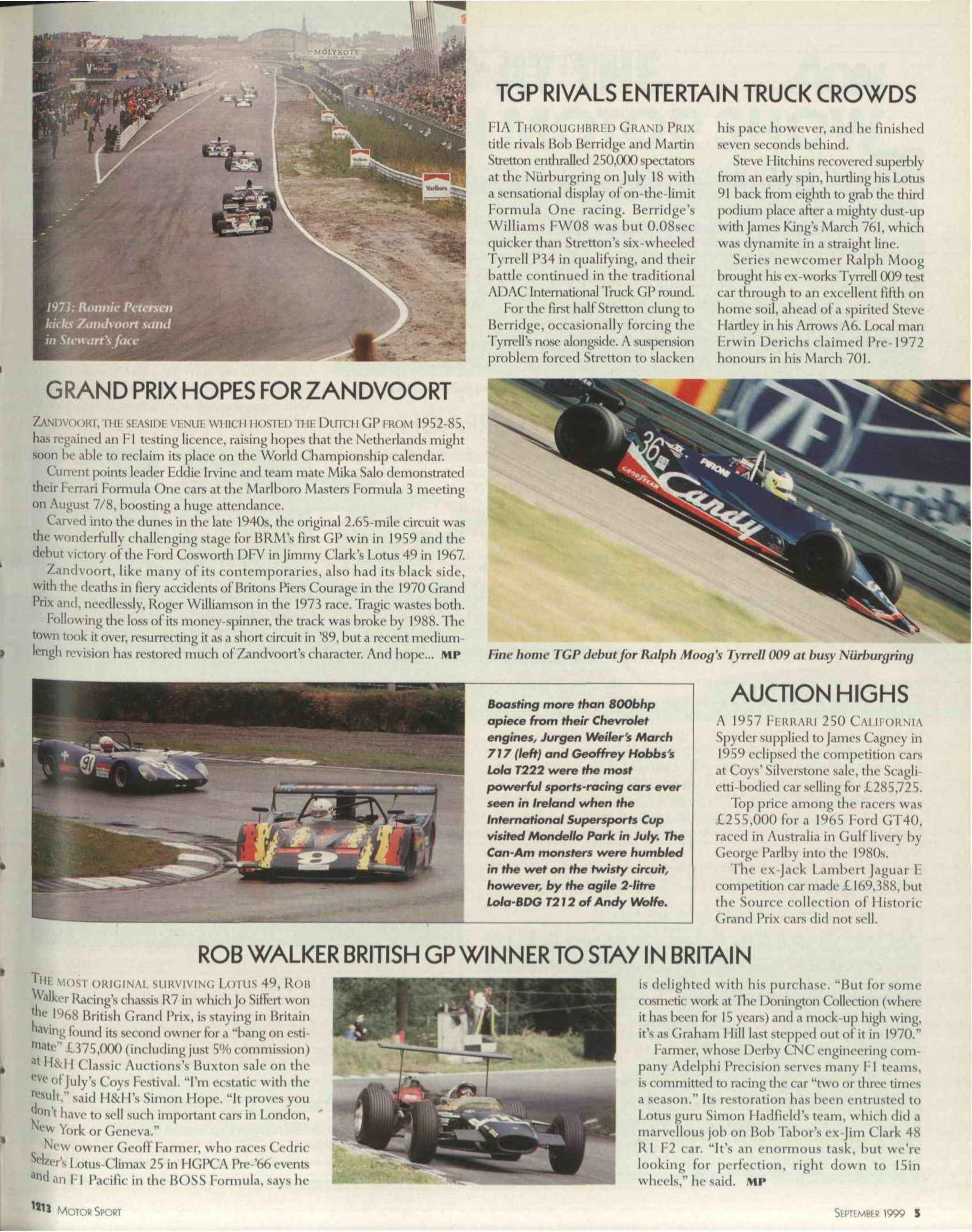 Rob Walker British GP winner to stay in Britain September 1999 - Motor ...